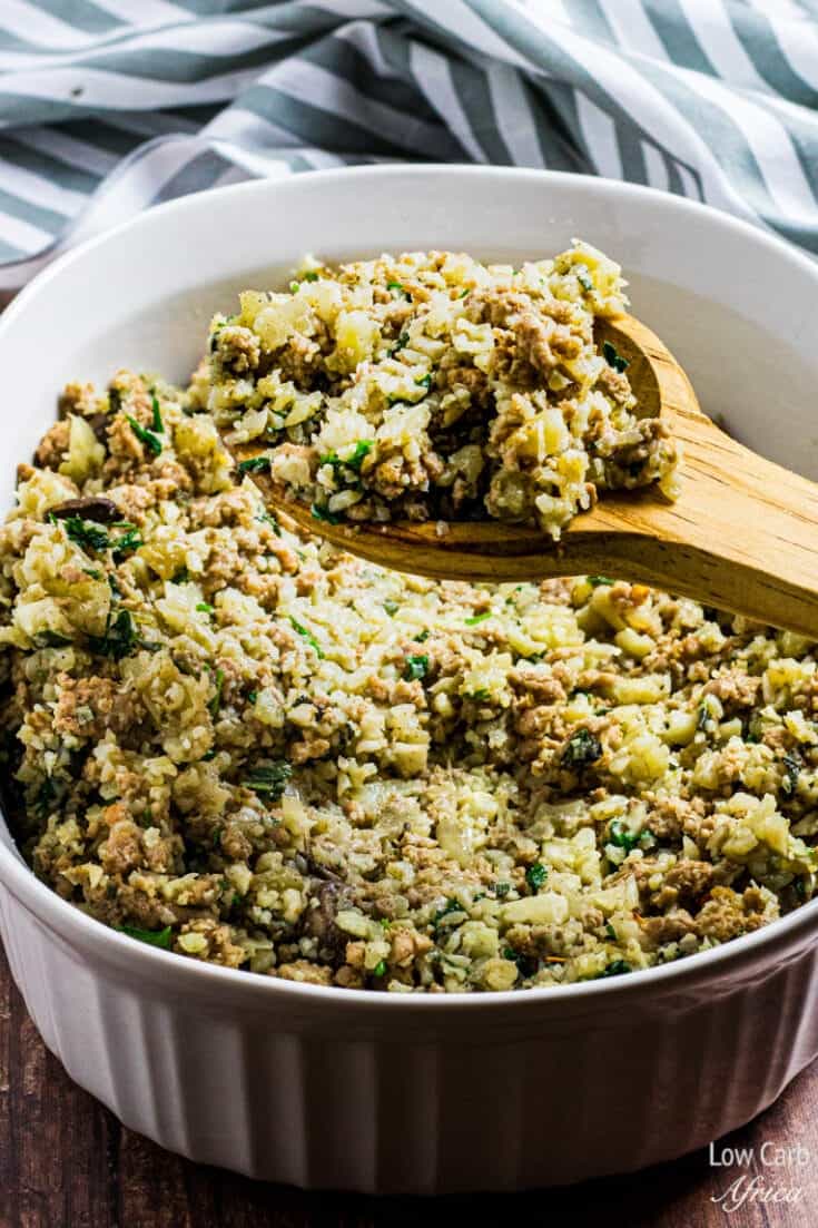 Best Keto Stuffing (Cauliflower Rice And Sausage Stuffing) - Low Carb ...