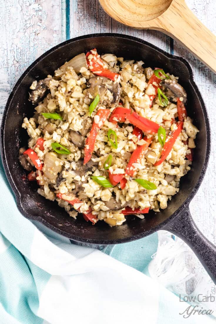 Cauliflower Rice With Mushrooms - Low Carb Africa