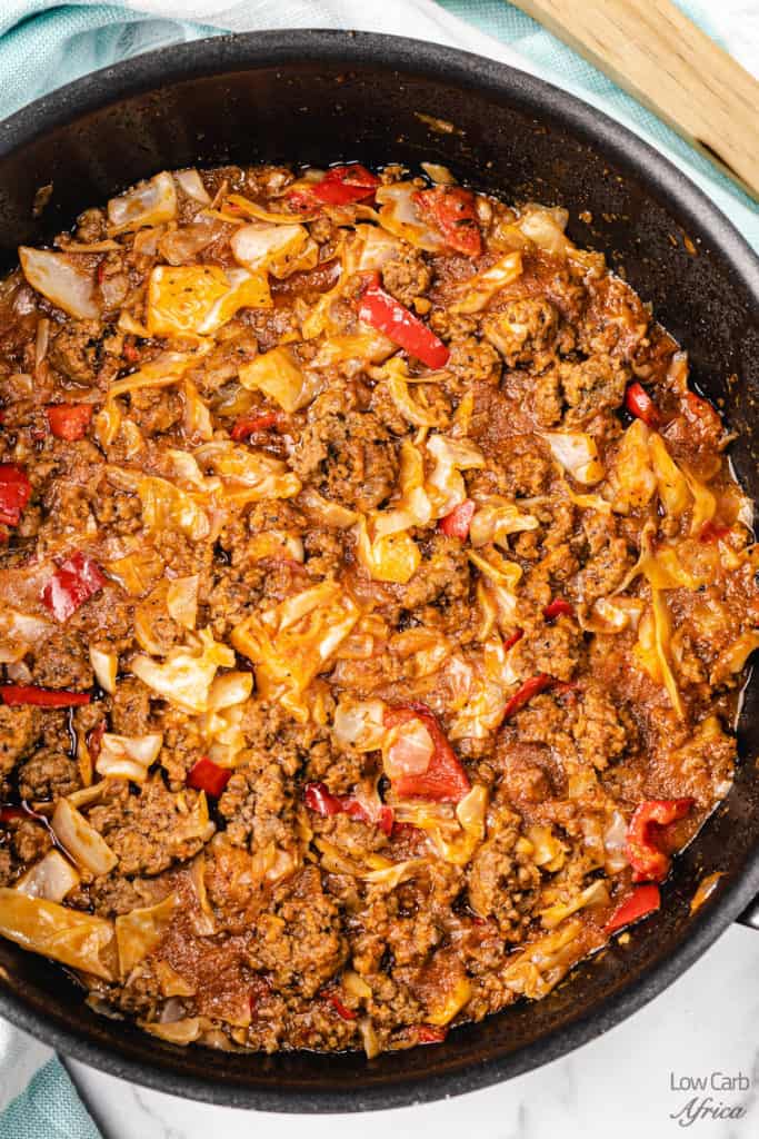 African Cabbage Stew with Ground Beef - Low Carb Africa